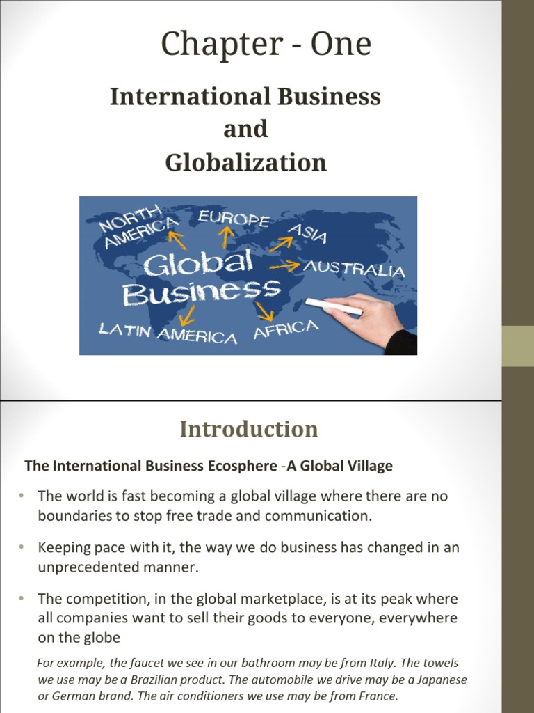 Chapter 1-Int' Business and Globalization | PDF | Globalization | Tariff