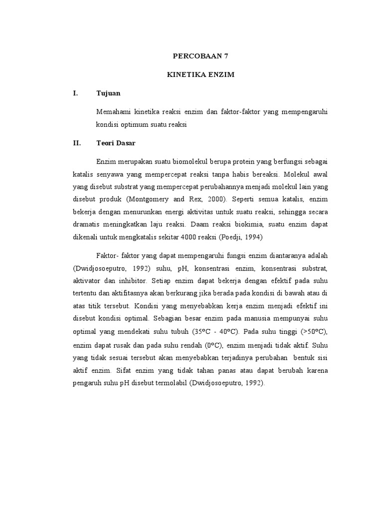 Kinetika Enzim | PDF