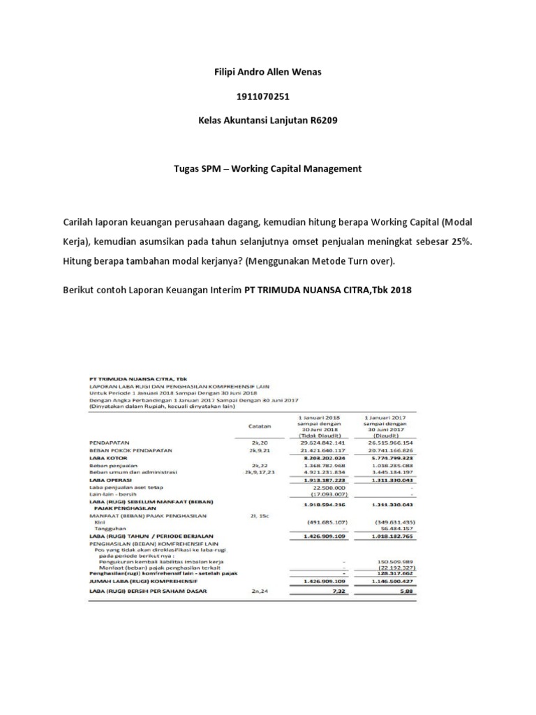 Analisis Modal Kerja Perusahaan Dagang | PDF
