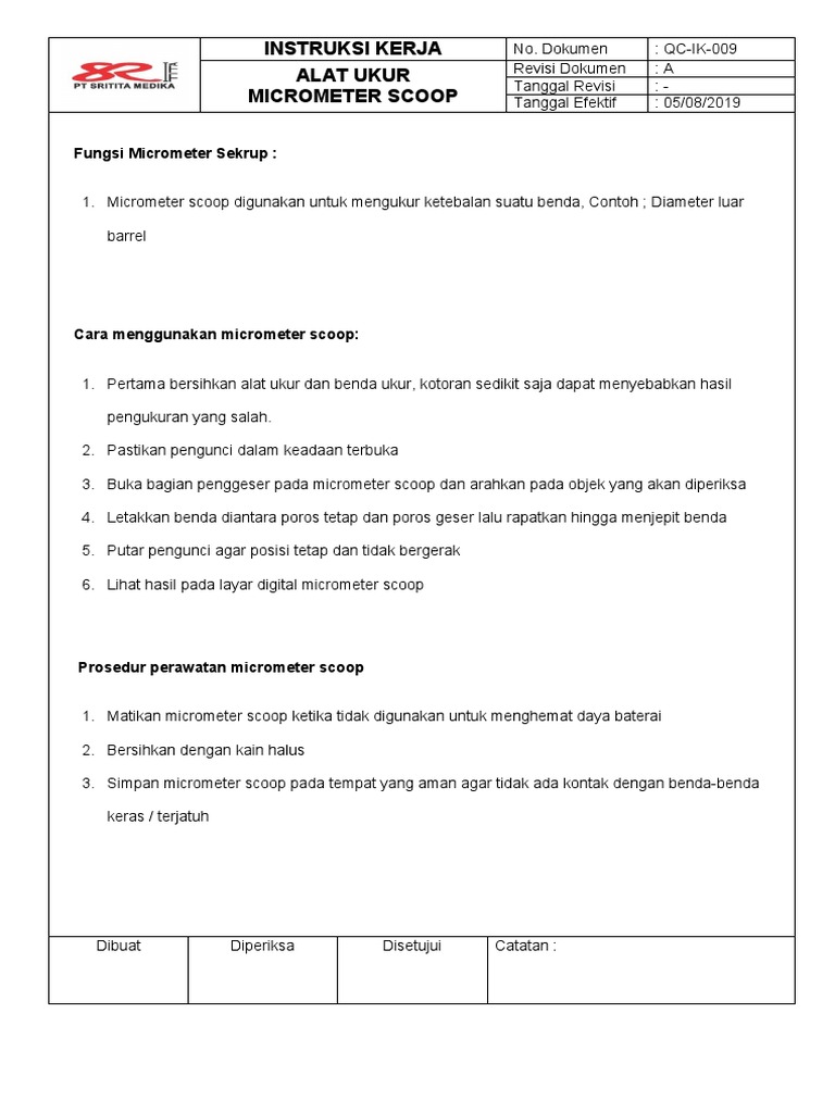 Panduan Penggunaan Micrometer Sekrup | PDF