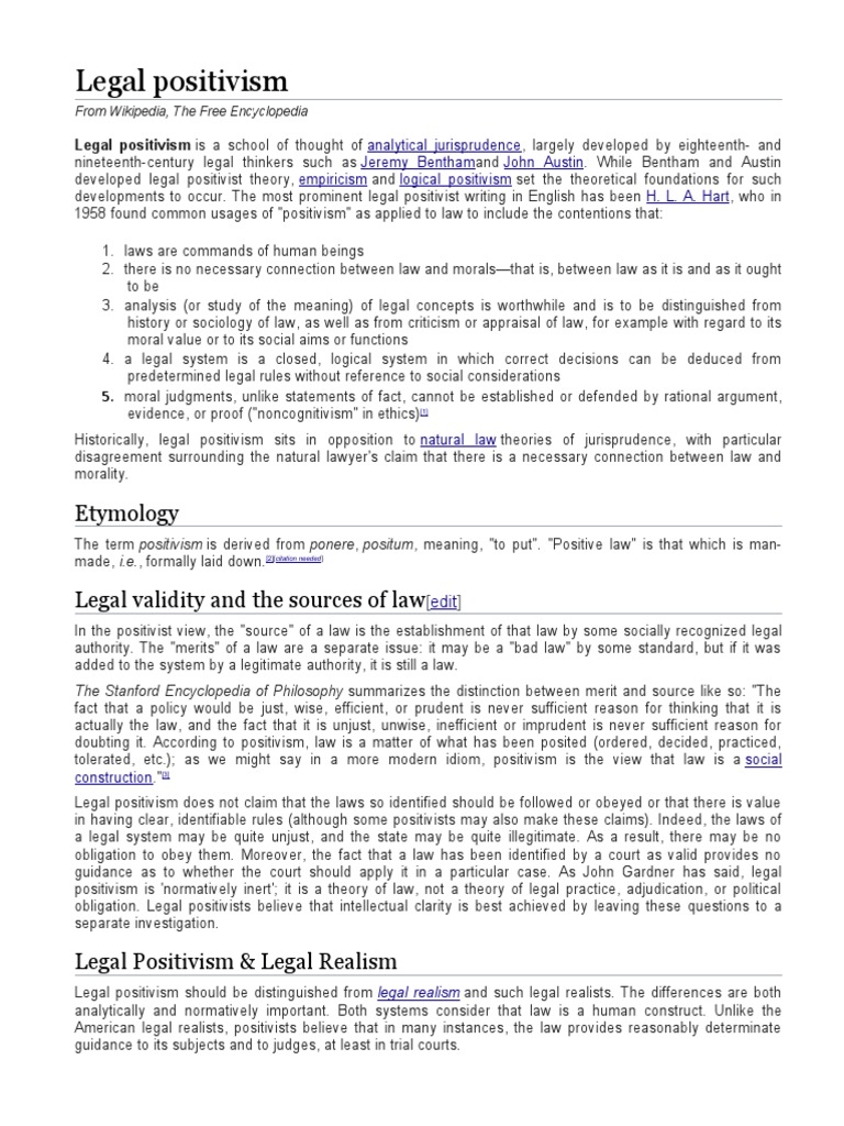 Legal Positivism: Etymology | PDF | Jurisprudence | Philosophical Movements