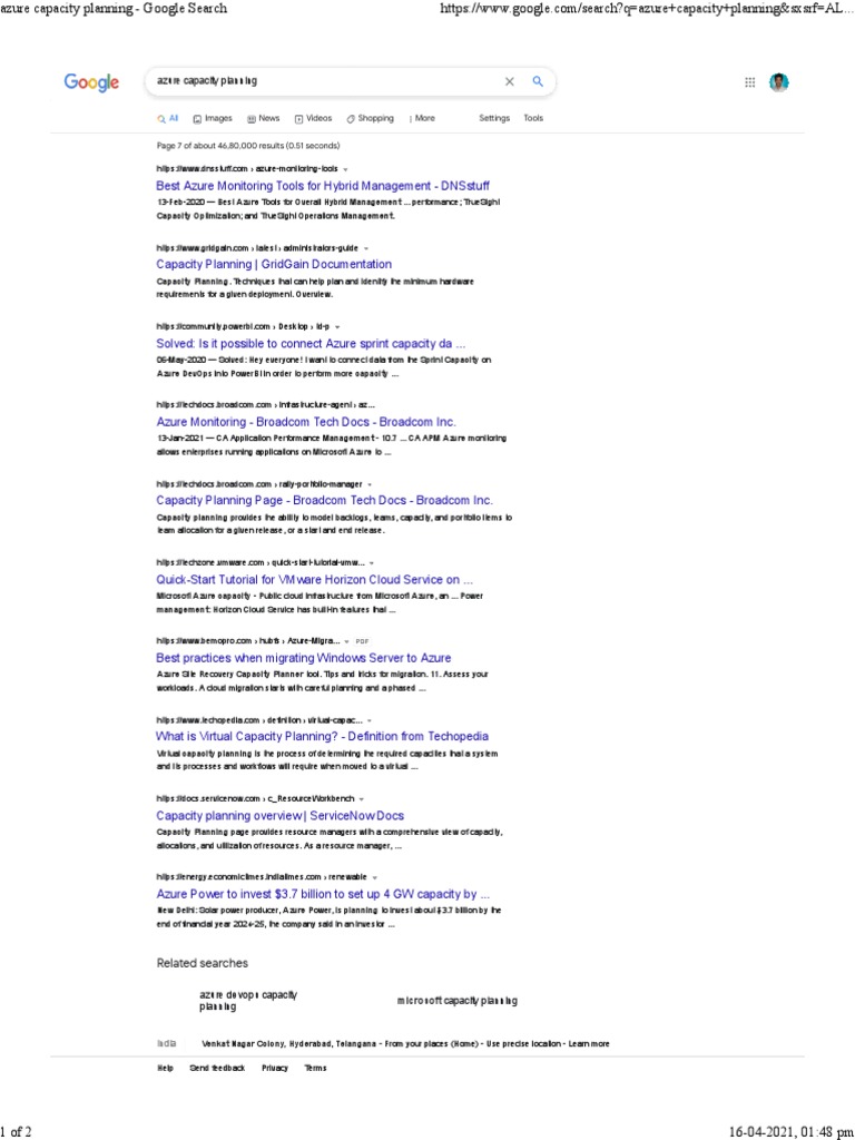Azure Capacity Planning Guide | PDF | Microsoft Azure | Cloud Computing