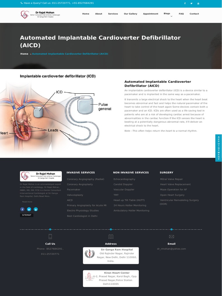 Automated Implantable Cardioverter Defibrillator (Aicd) | PDF
