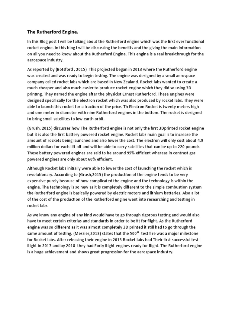 The Rutherford Engine 1 | PDF | Rocket | Engines