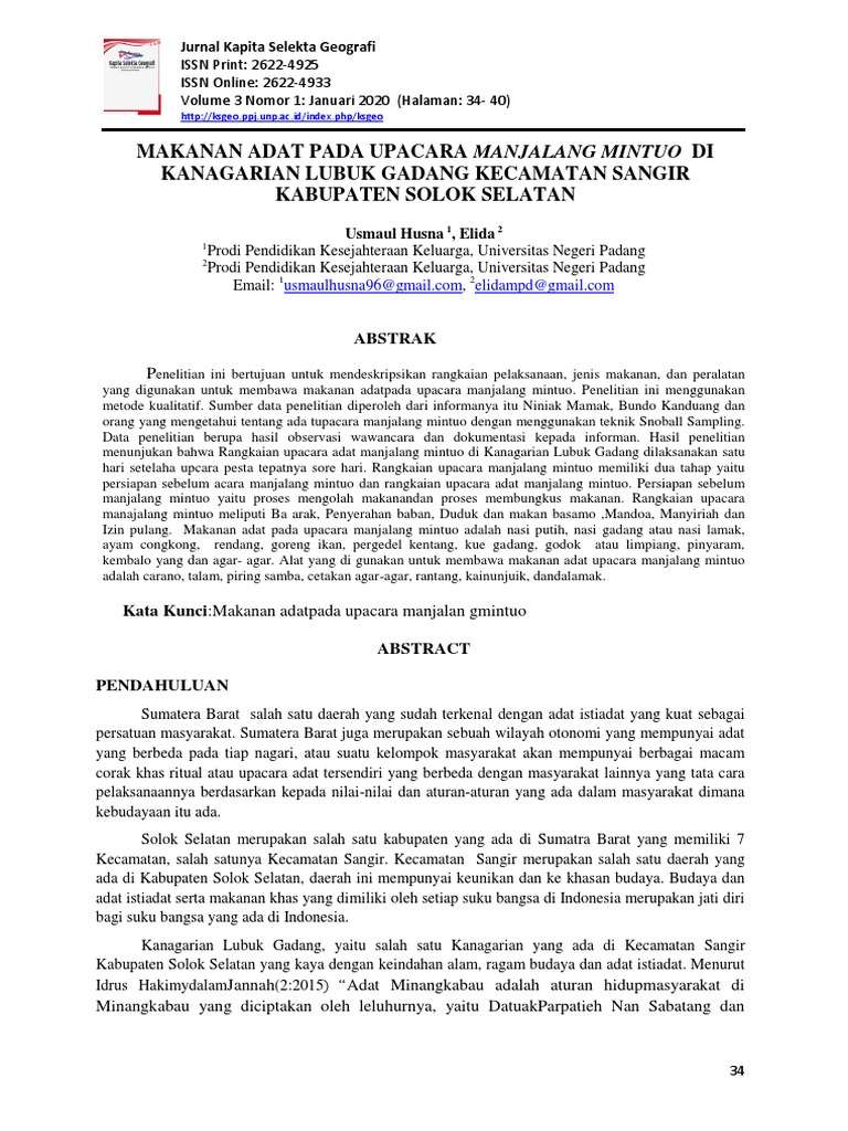 Jurnal Makanan Adat | PDF