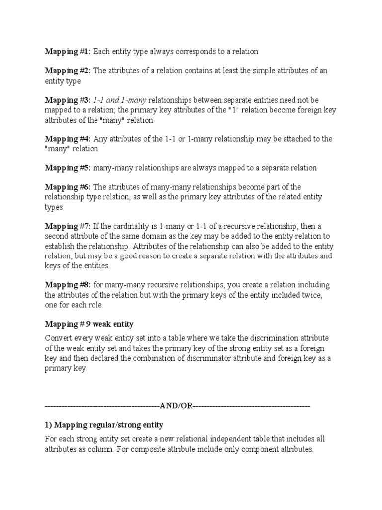 ER to Relational Mapping Guidelines | PDF | Relational Database ...