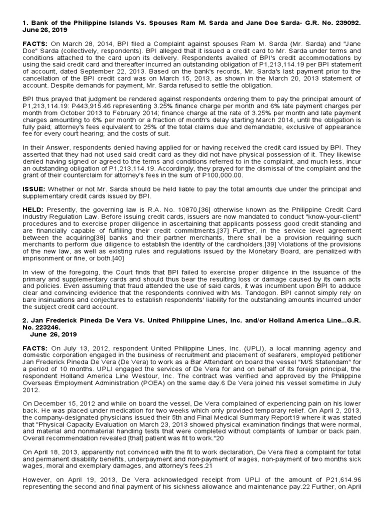 Bar Ops 2 - 8TH Wave Case Digests | PDF | Credit Card | Defamation