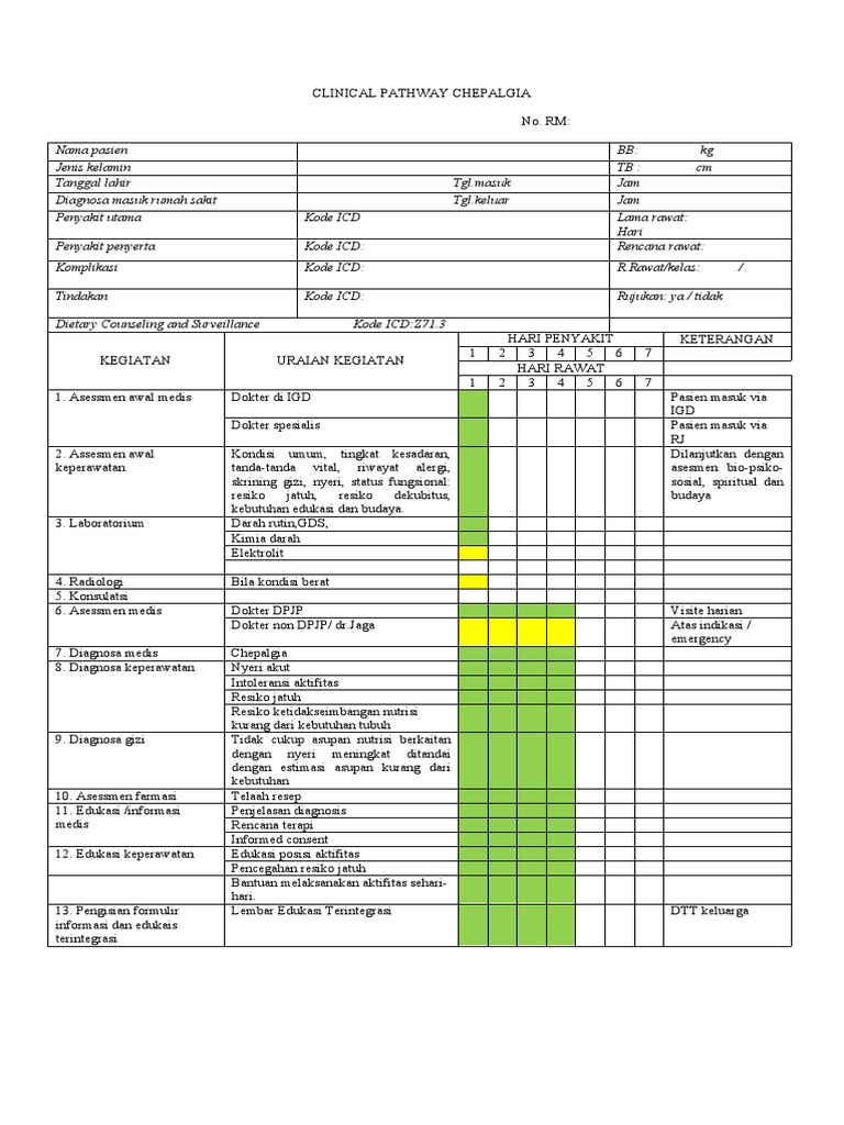 CLINICAL PATHWAY CHEPALGIA (Repaired) | PDF