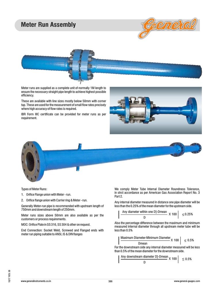 Meter Run Assembly: 386 WWW - Generalinstruments.co - in | PDF | Pipe ...