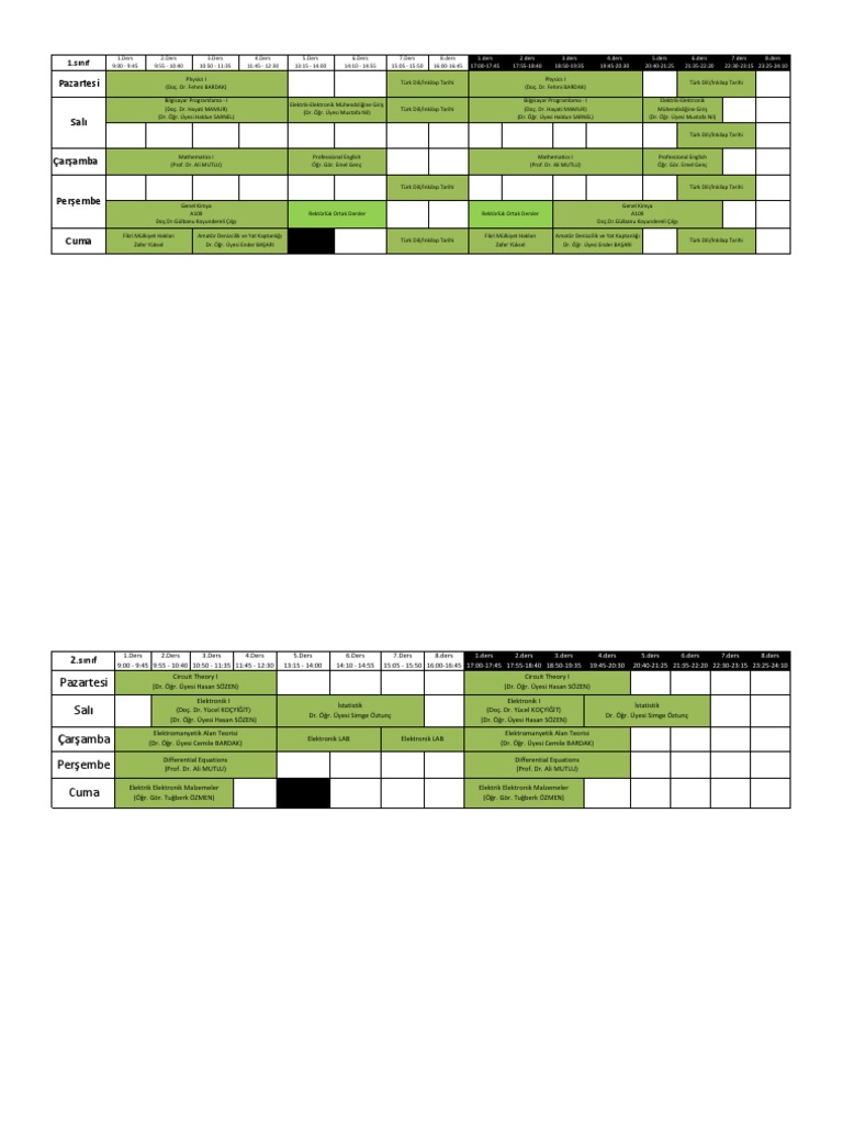 EEM_Ders Programı_2020-2021_Güz_Lisans_v4_1 | PDF