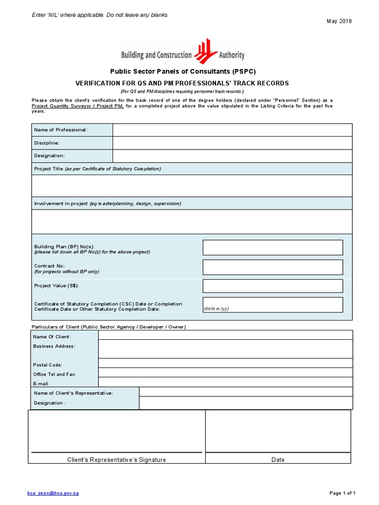 Public Sector Panels of Consultants (PSPC) : Verification For Qs and PM ...