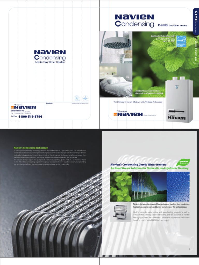 Navien CH Combi Heater Brochure | PDF | Water Heating | Hvac
