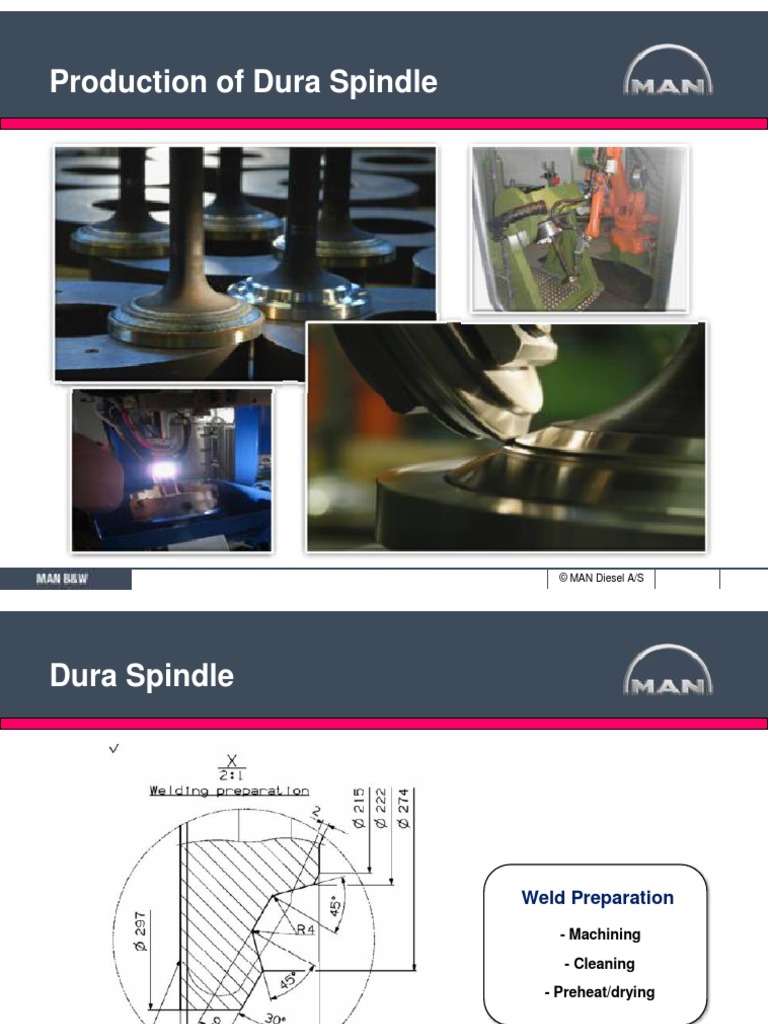 Production of Dura Spindle: © MAN Diesel A/S | PDF | Welding | Construction