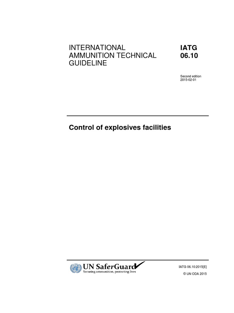 IATG 06.10 Control of Explosives Facilities v.2 | PDF | Road | Ammunition