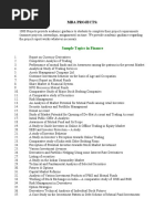 100 Finance Project Topics For MBA Projects | PDF | Investor | Banks