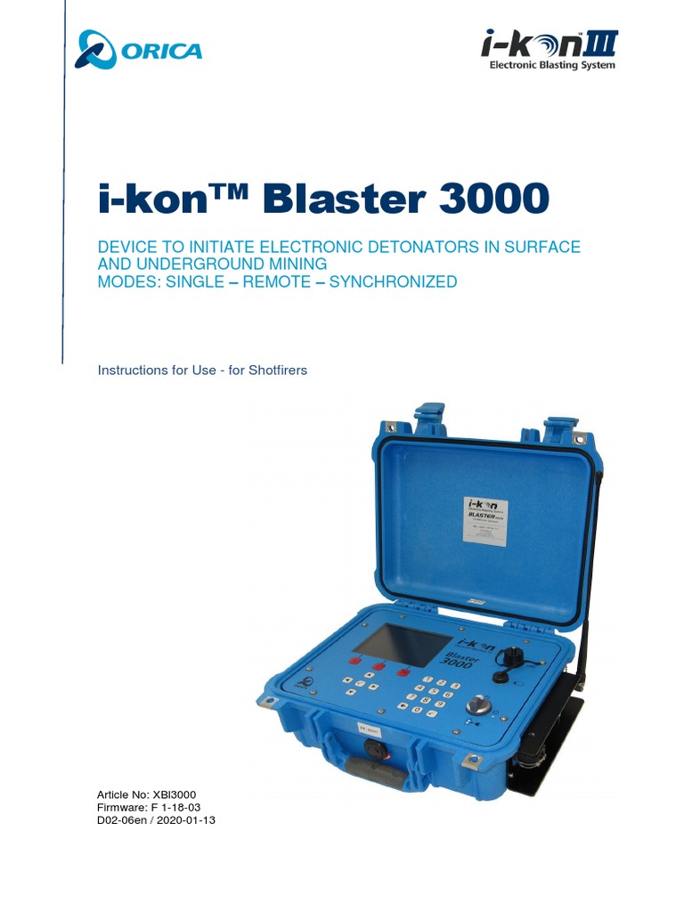 i-konIII Blaster3000 MAN F1-18-03 D02-06en 20200113 | PDF | Safety ...