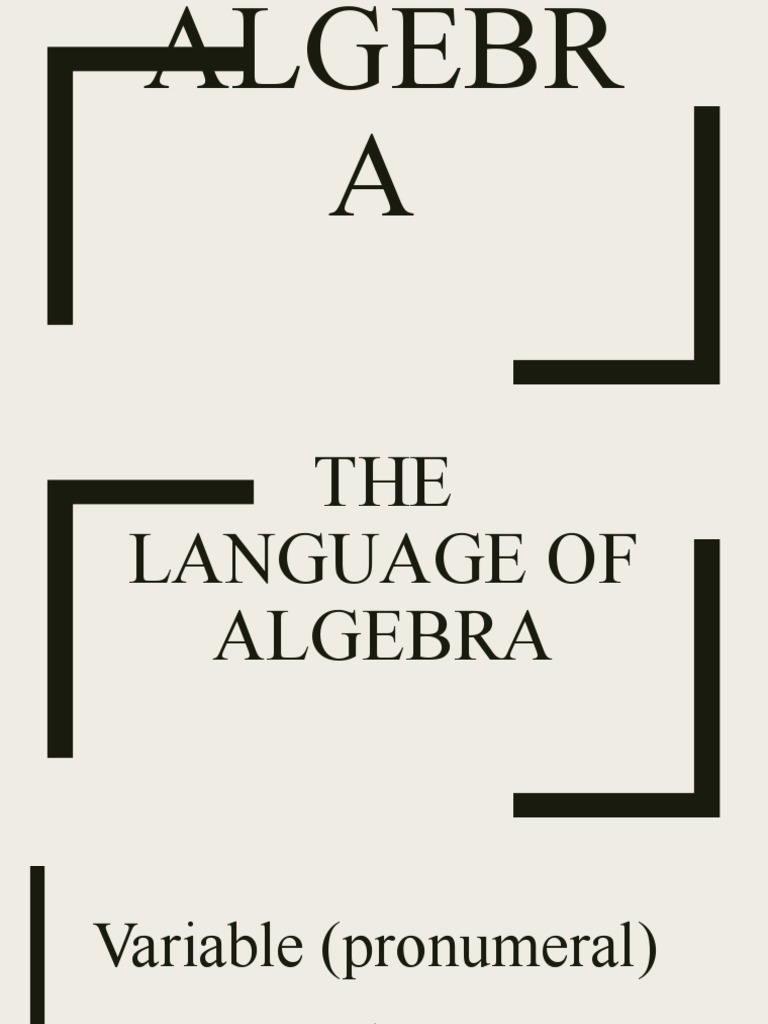 Language of Algebra | PDF