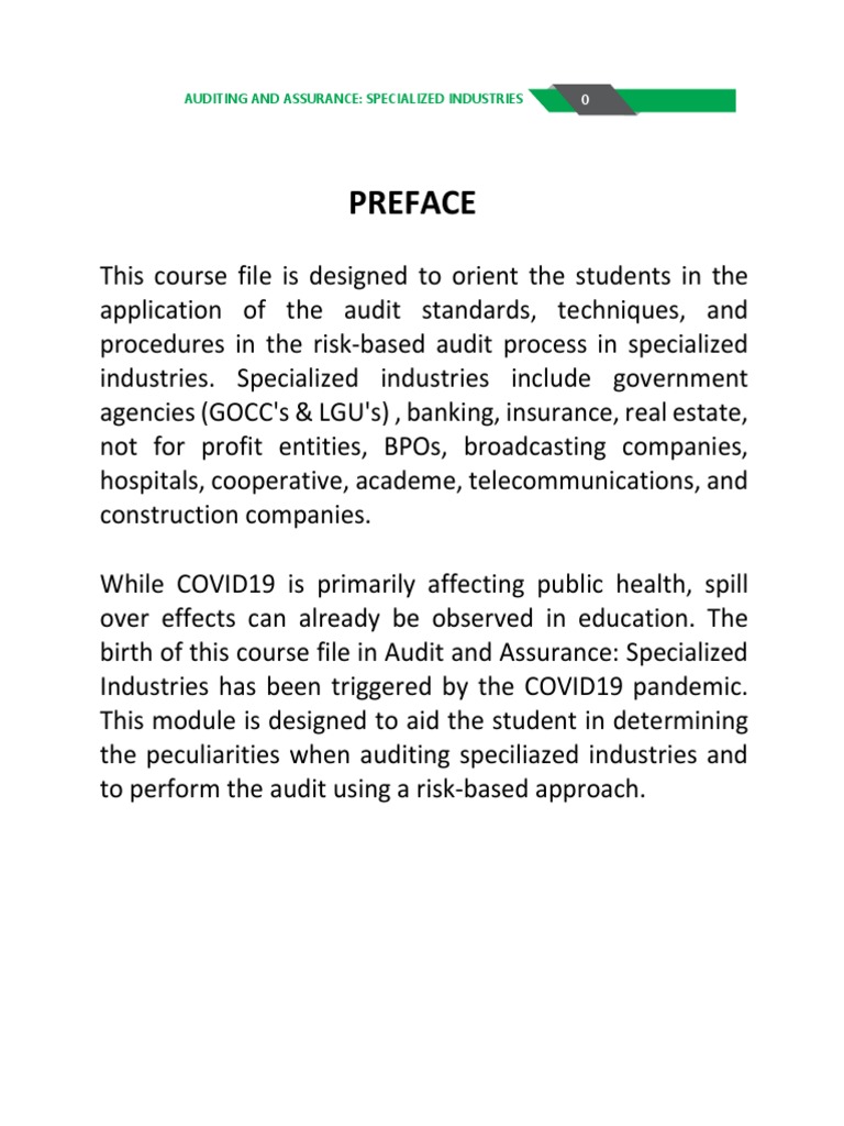 Auditing and Assurance Specialized Industries | PDF | Financial Audit | Audit