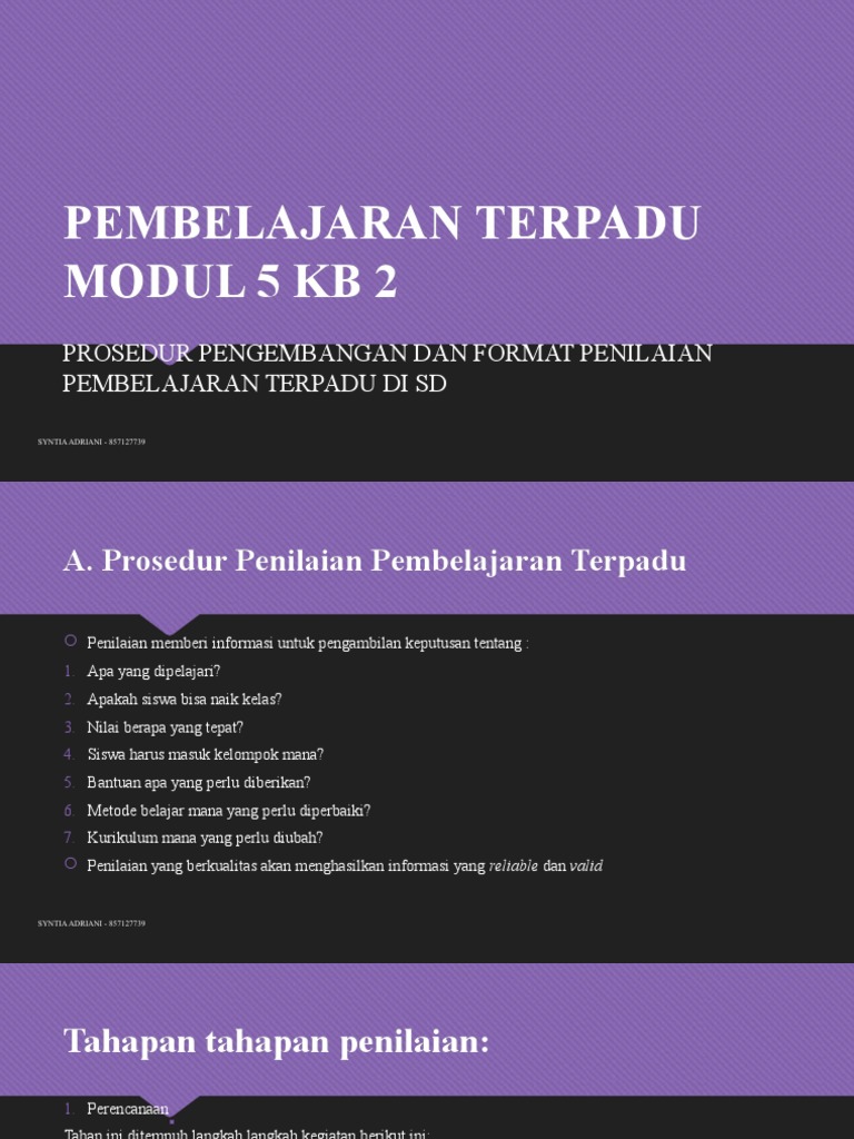 Pembelajaran Terpadu Modul 5 KB 2 | PDF