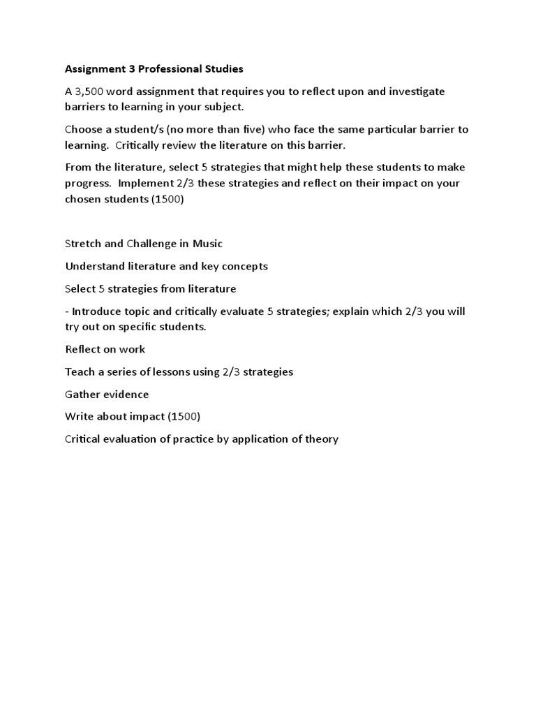 Pgce Assignment 3 Pdf