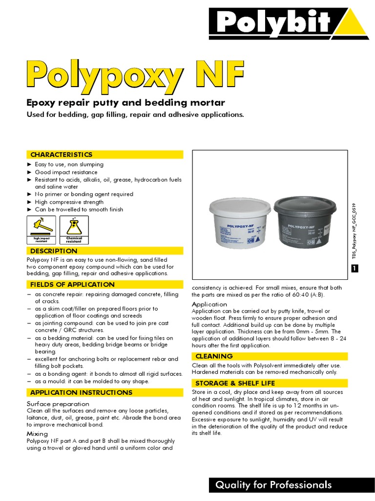 POLYPOXY-NF Technical Data Sheet | PDF | Epoxy | Concrete