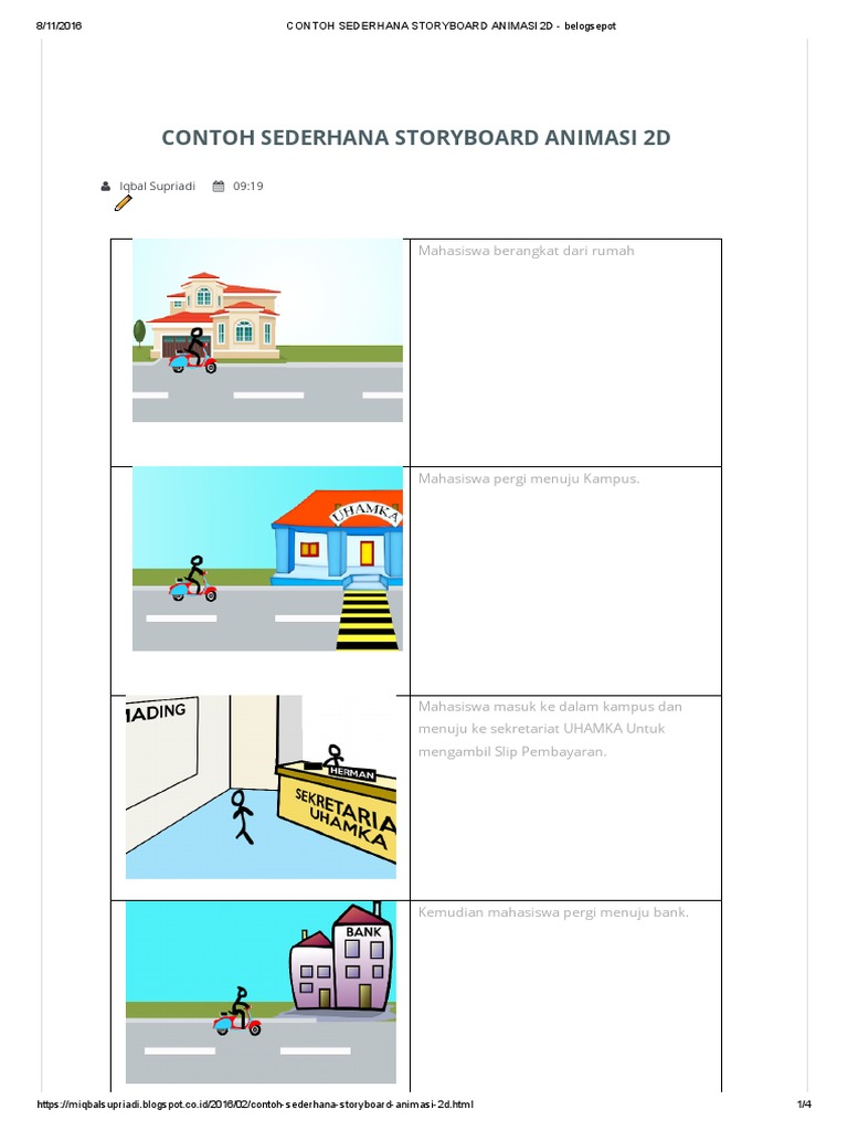 Contoh Storyboard Animasi 2D Sederhana | PDF