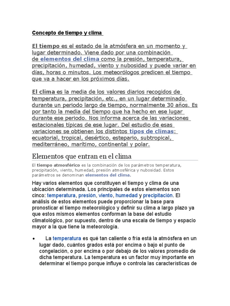 Concepto de Tiempo y Clima | PDF | Herida | Clima