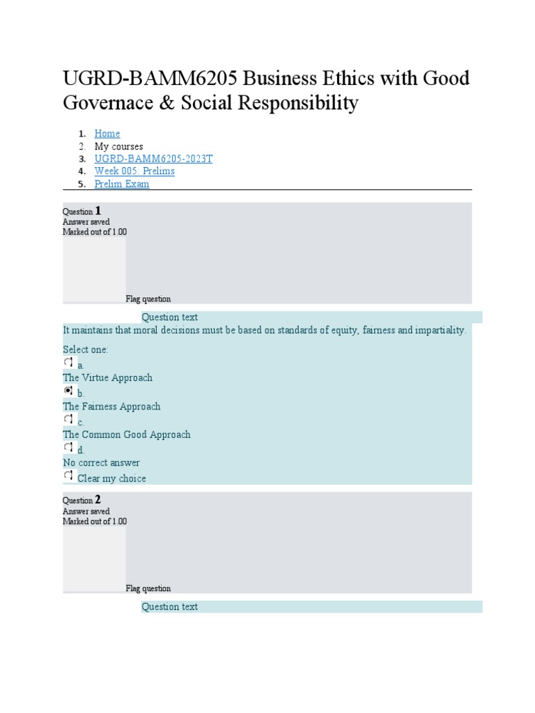 UGRD-BAMM6205 Business Ethics With Good Governace & Social ...