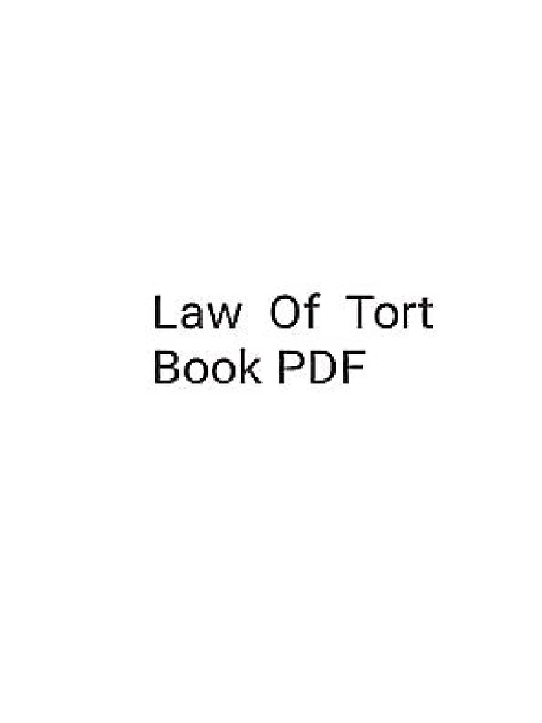 Law of Tort Book | PDF