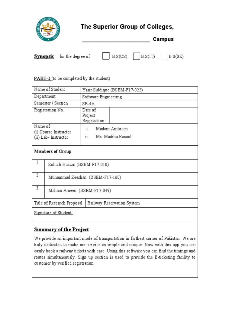 The Superior Group of Colleges,: - Campus Synopsis | PDF | Graphical User Interfaces | Databases