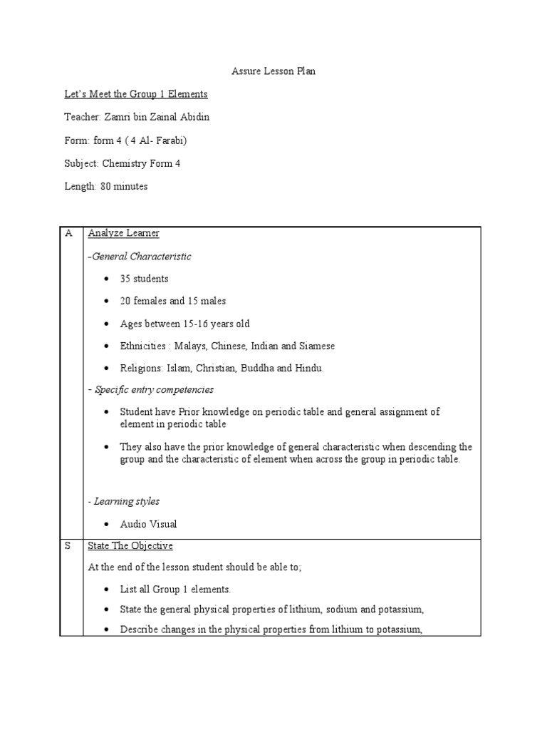 Assure Lesson Plan | PDF | Lesson Plan | Microsoft Power Point