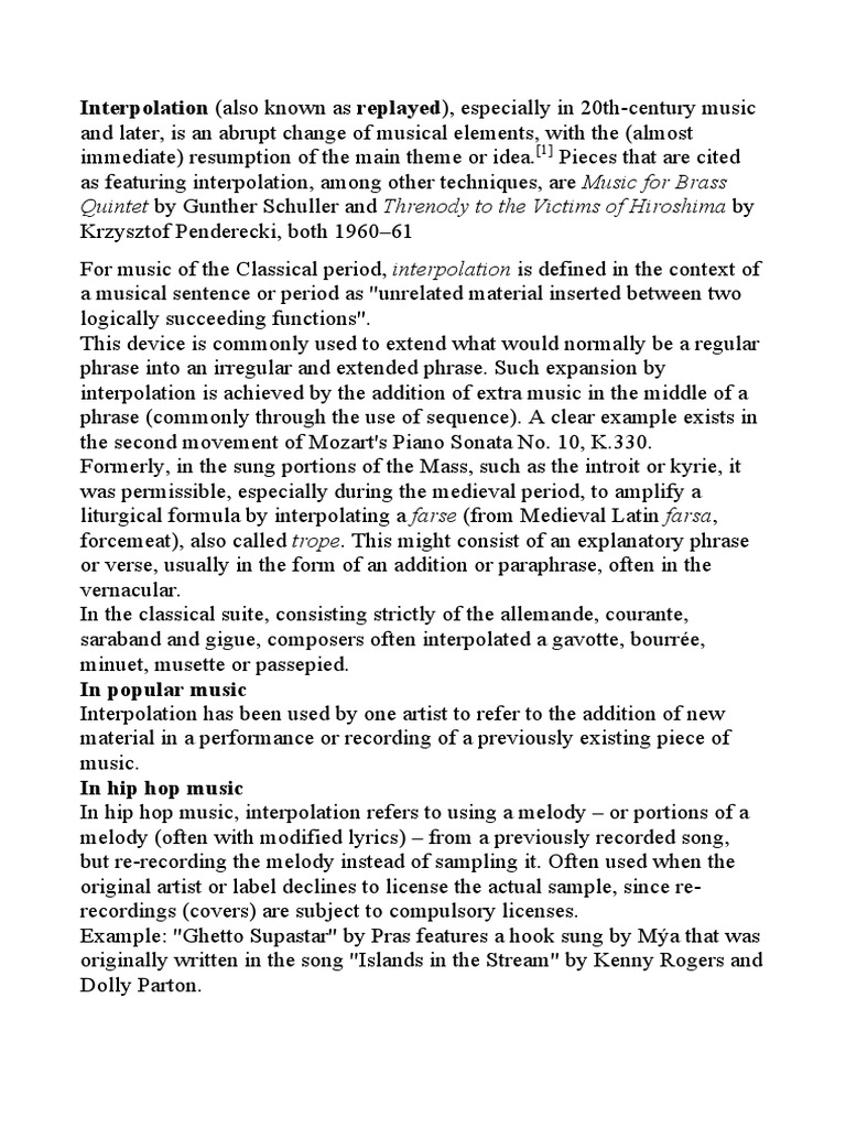 Interpolation | PDF | Musicology | Classical Music