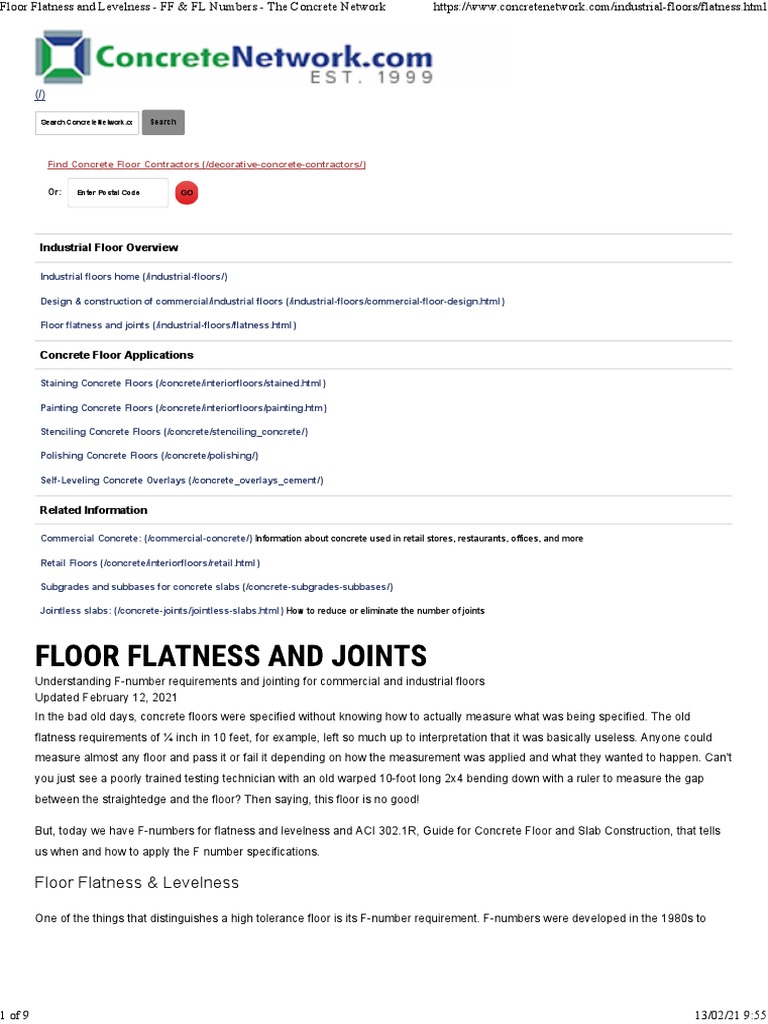 Floor Flatness and Joints | PDF | Concrete | Nature