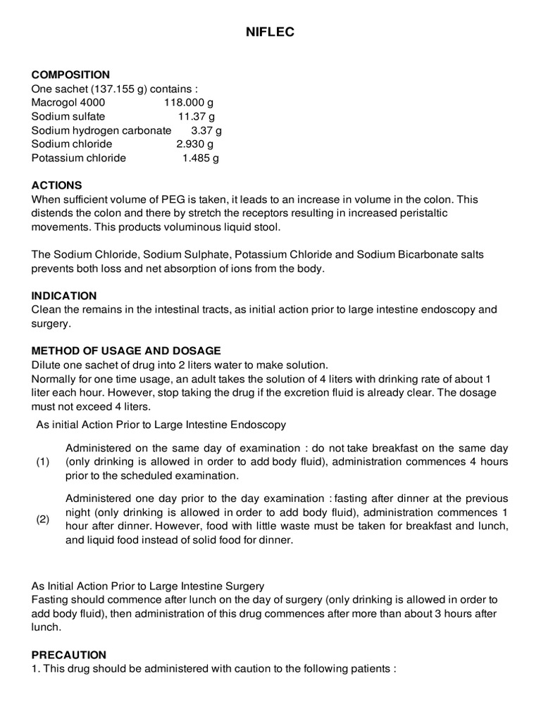 NIFLEC | PDF | Nausea | Gastrointestinal Tract