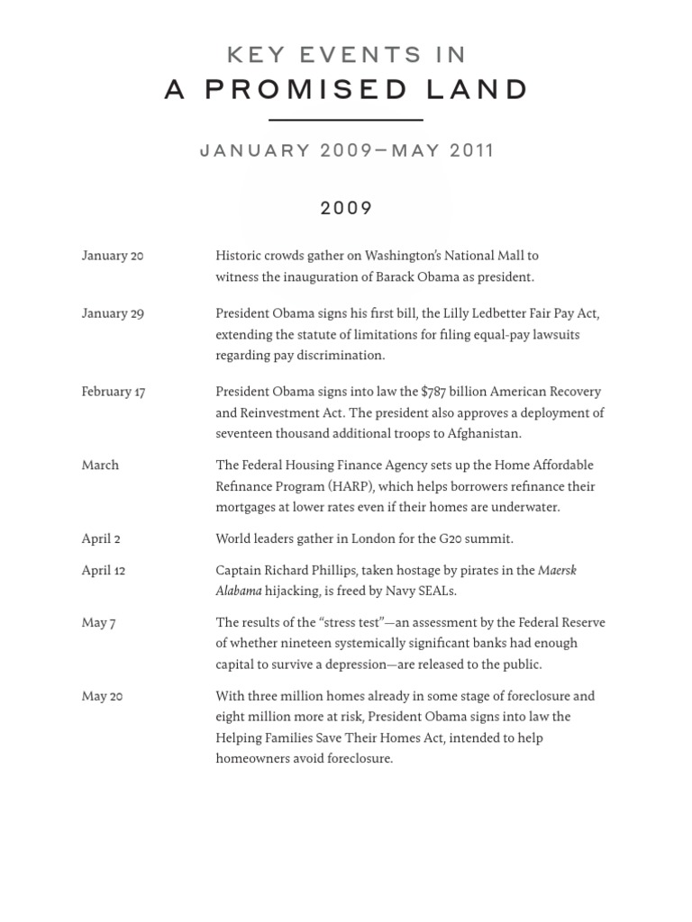 Key Events in Obama's Early Presidency | PDF | Barack Obama | Government