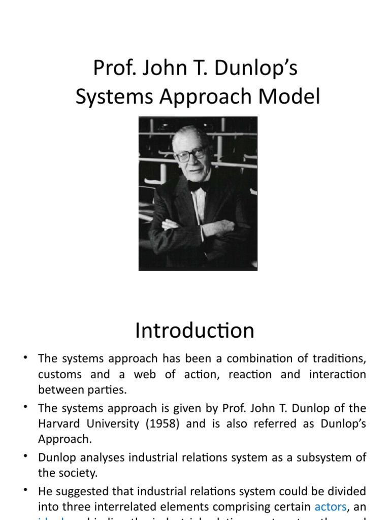 System Approach AKA Dunlop Model | PDF | Industrial Relations | System