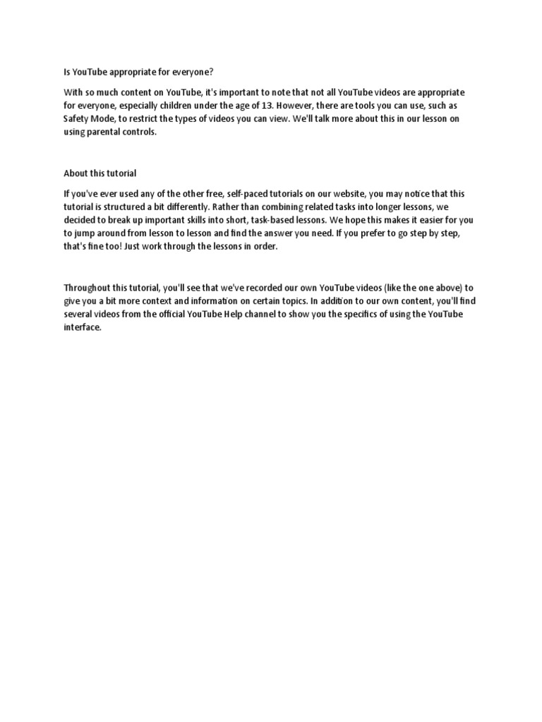 Is YouTube Appropriate For Everyone | PDF
