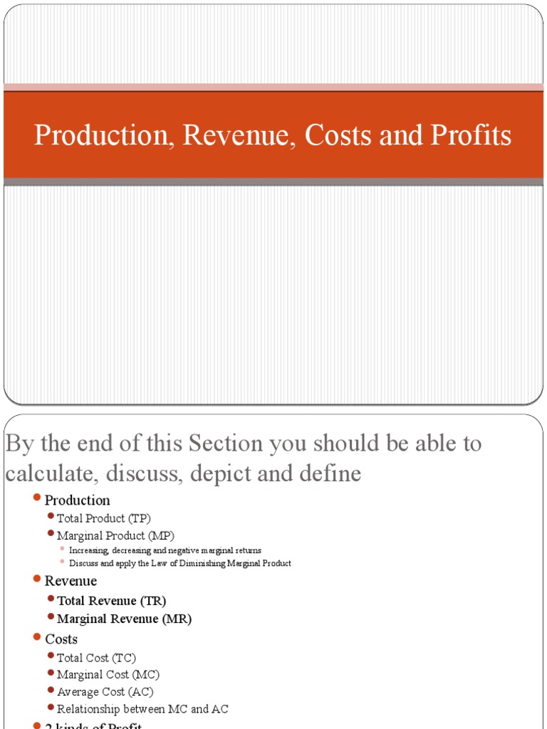 8 Production, Costs, Profit | PDF | Production Function | Profit ...