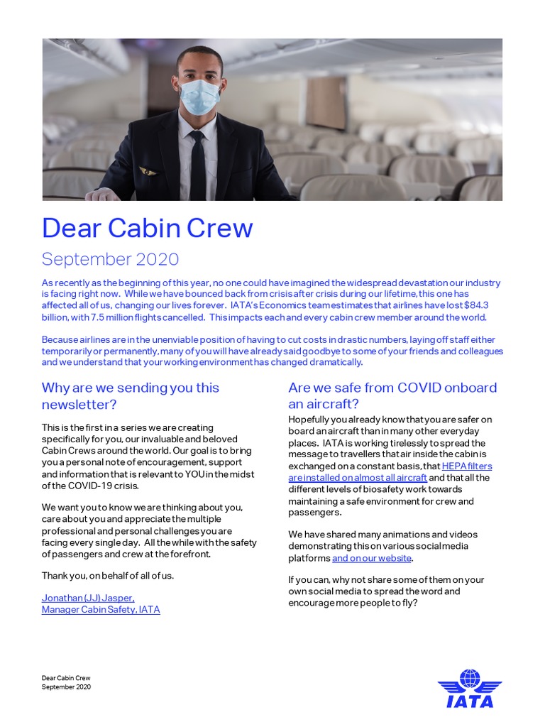 Supporting Cabin Crew During Unprecedented Times: IATA's Newsletter ...