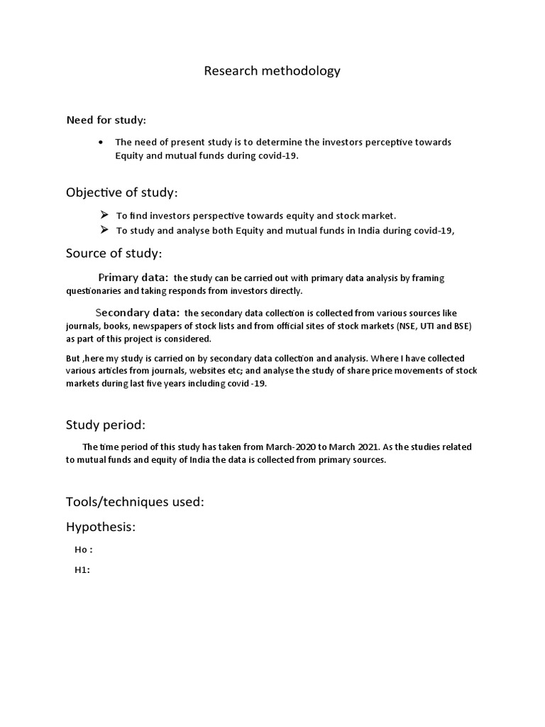 Research Methodology: Need For Study | PDF