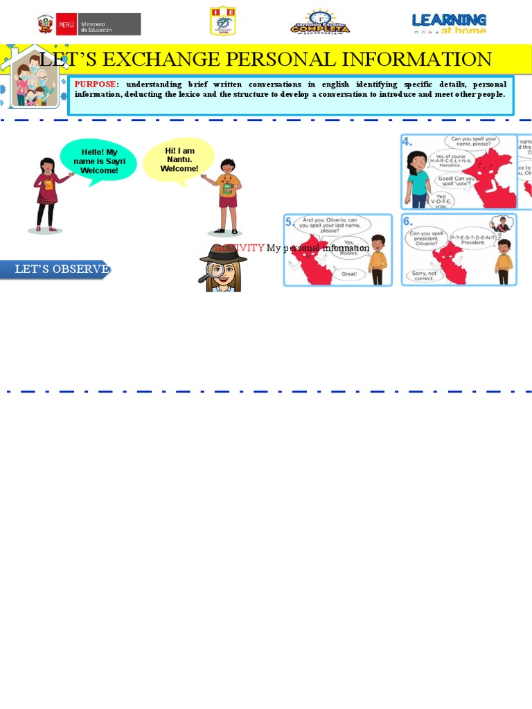 Let'S Exchange Personal Information | PDF | Document | Government And ...