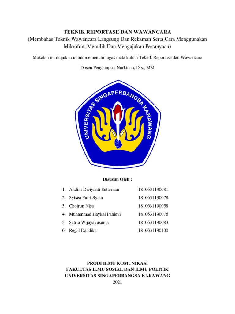 Makalah Kelompok 5 Teknik Reportase Dan Wawancara | PDF