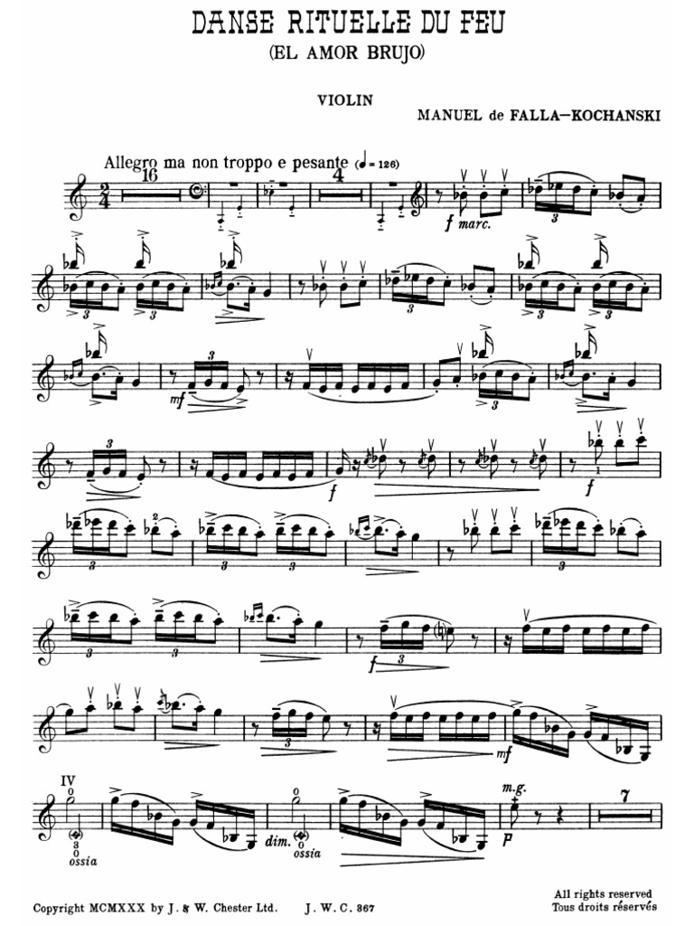 De Falla - Danse Rituelle Du Feu (VL) | PDF