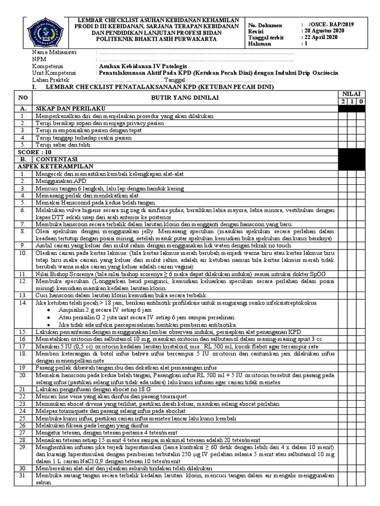 Fix Lembar Checklist KPD | PDF