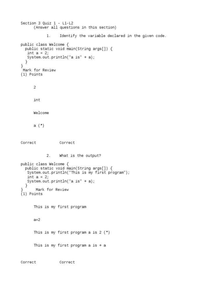 Quiz3 1 | PDF | Integer (Computer Science) | Data Type