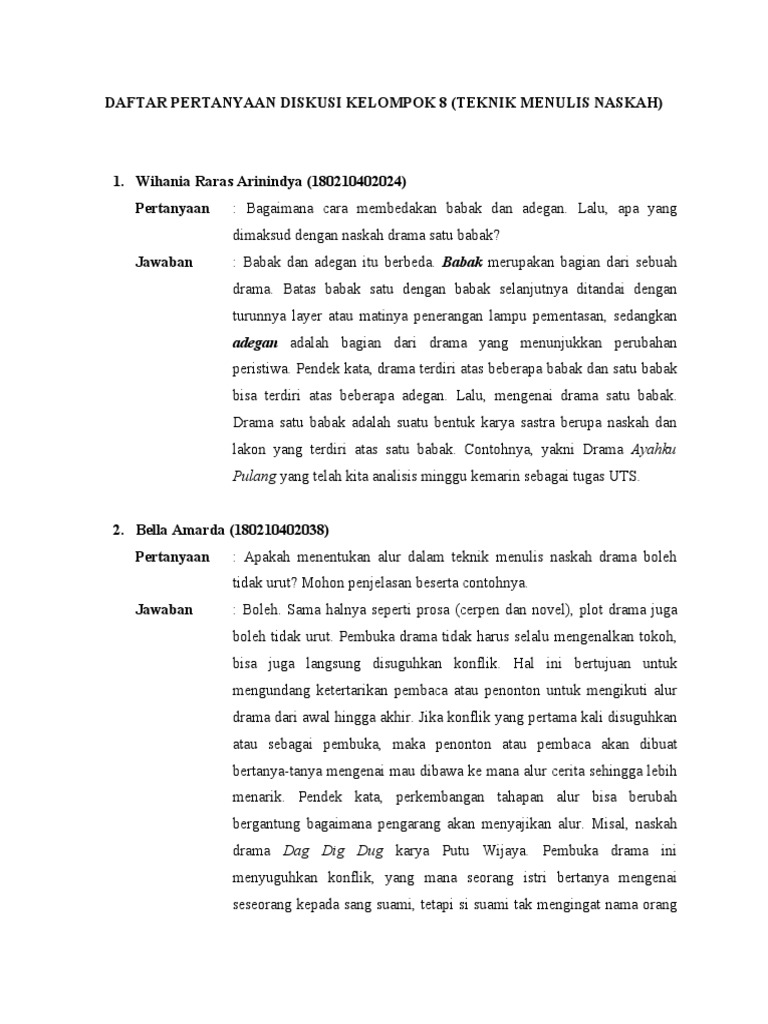 Pertanyaan Dan Diskusi Kel 8 | PDF