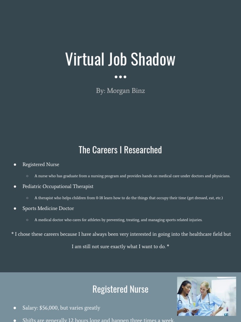 Virtual Job Shadow - Morgan Binz | PDF | Nursing | Physician
