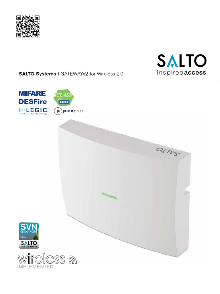 Salto Systems I Gatewayx2 For Wireless 2.0: Mifare Desfire | PDF ...