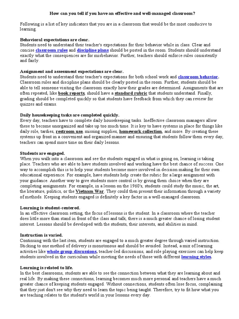 Classroom Management Doc Ii | PDF | Classroom Management | Classroom