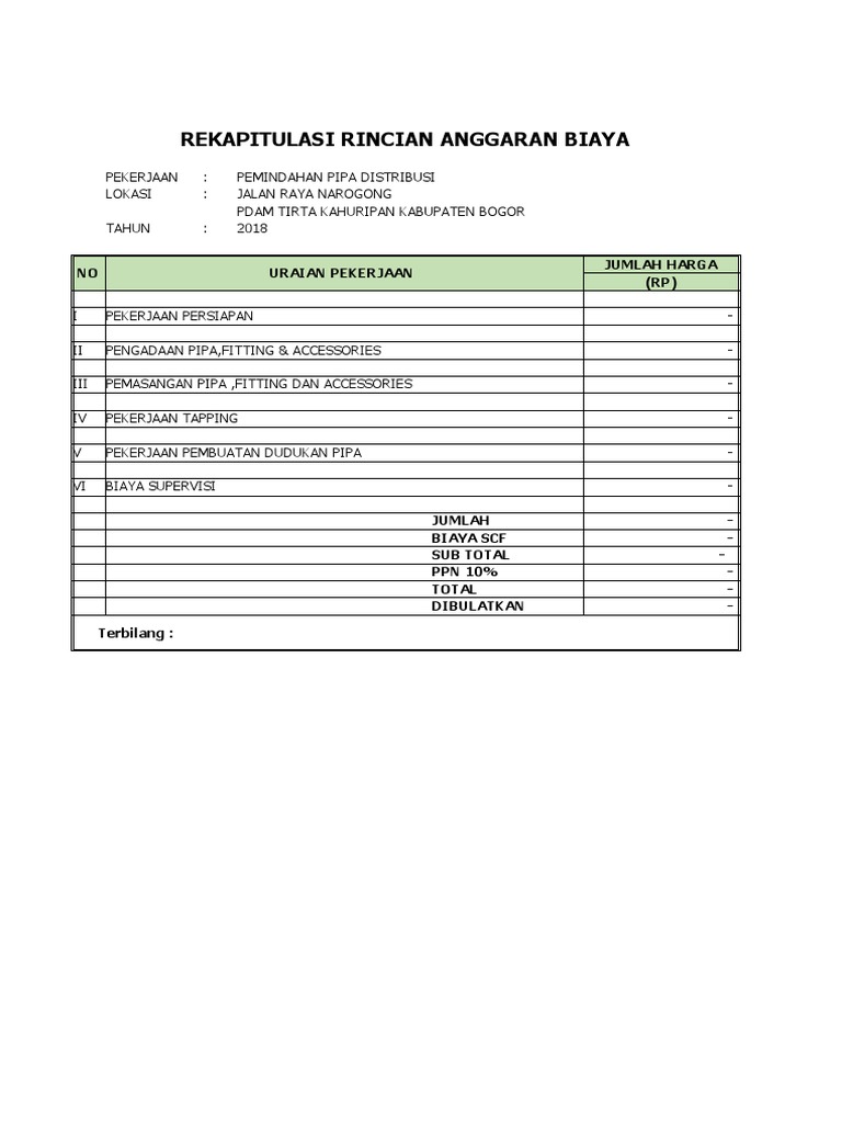 Boq Pdam | PDF | Materials | Machines